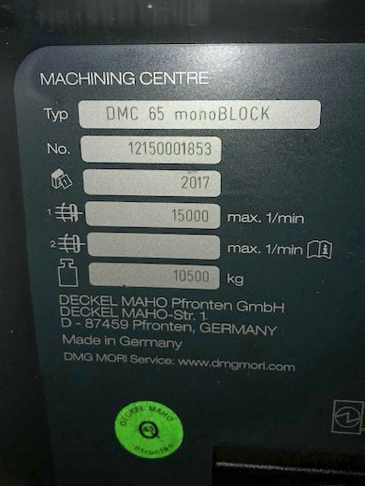 DMG MORI DMC 65 mB (MIL0023) - 3axis Group